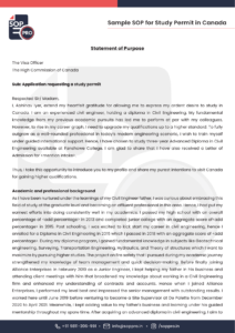 Visa SOP Samples, Examples and Formats for Study Permit